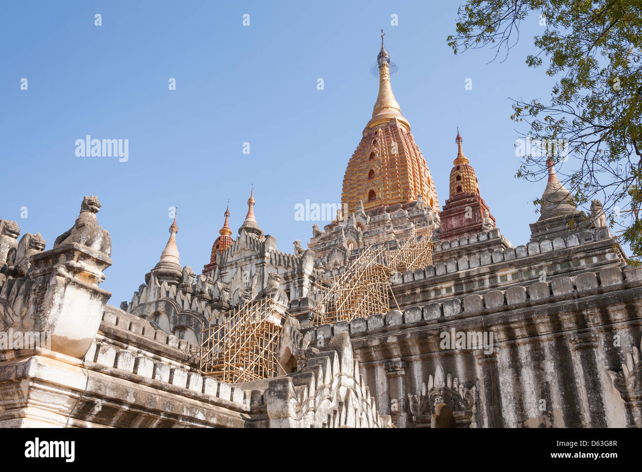 Scaffolding on roof of Ananda Temple, Old Bagan, Bagan, Myanmar, (Burma ...