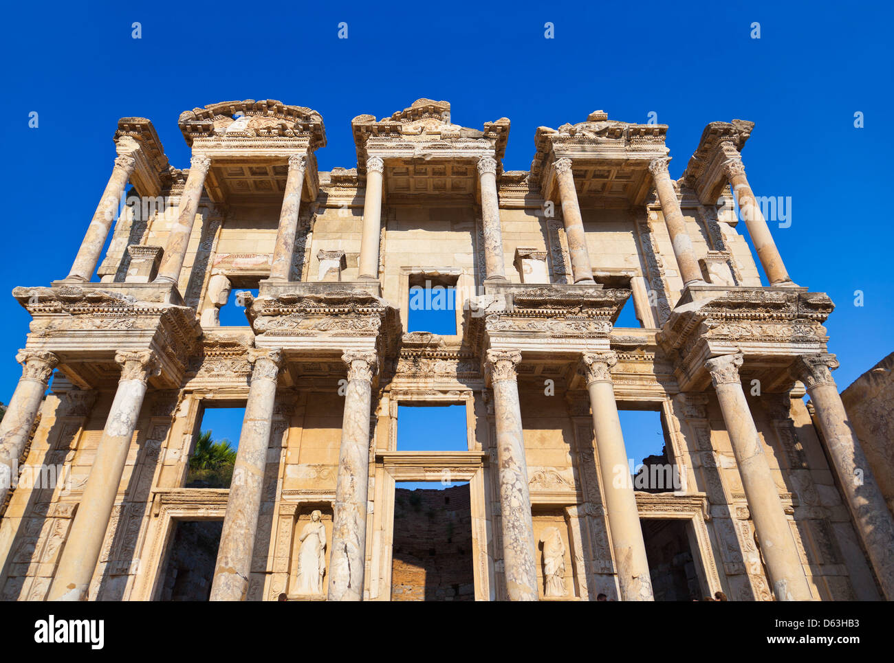 Ancient Celsius Library in Ephesus Turkey Stock Photo - Alamy