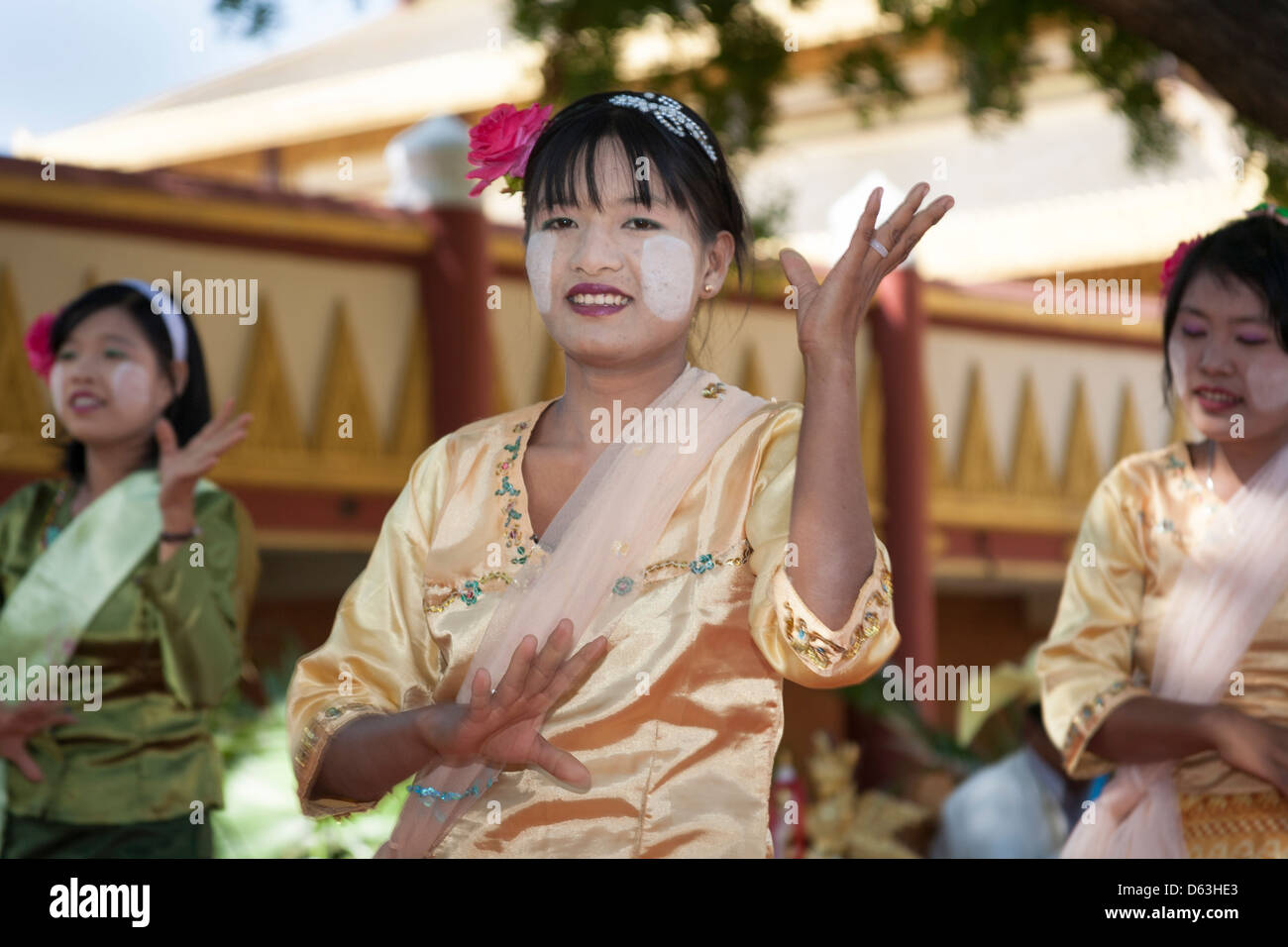Burmese woman dancing, Bagan Golden Palace, Bagan, Myanmar, (Burma ...