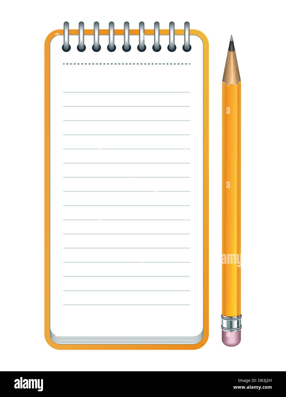 pencil and notepad icon Stock Photo - Alamy