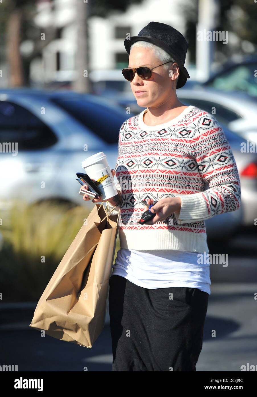 Pink (real name Alecia Moore) out shopping in Malibu Los Angeles ...