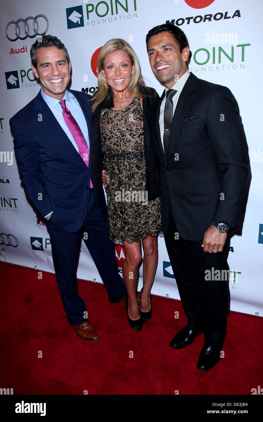 Andy Cohen, Kelly Ripa and Mark Consuelos The Point Foundation's '4th ...