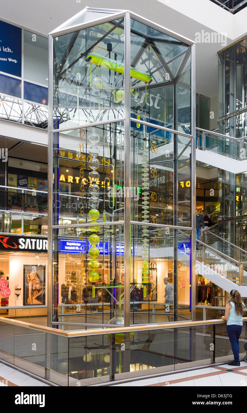 Water clock in the Europa Center. Europa-Center is a building complex ...
