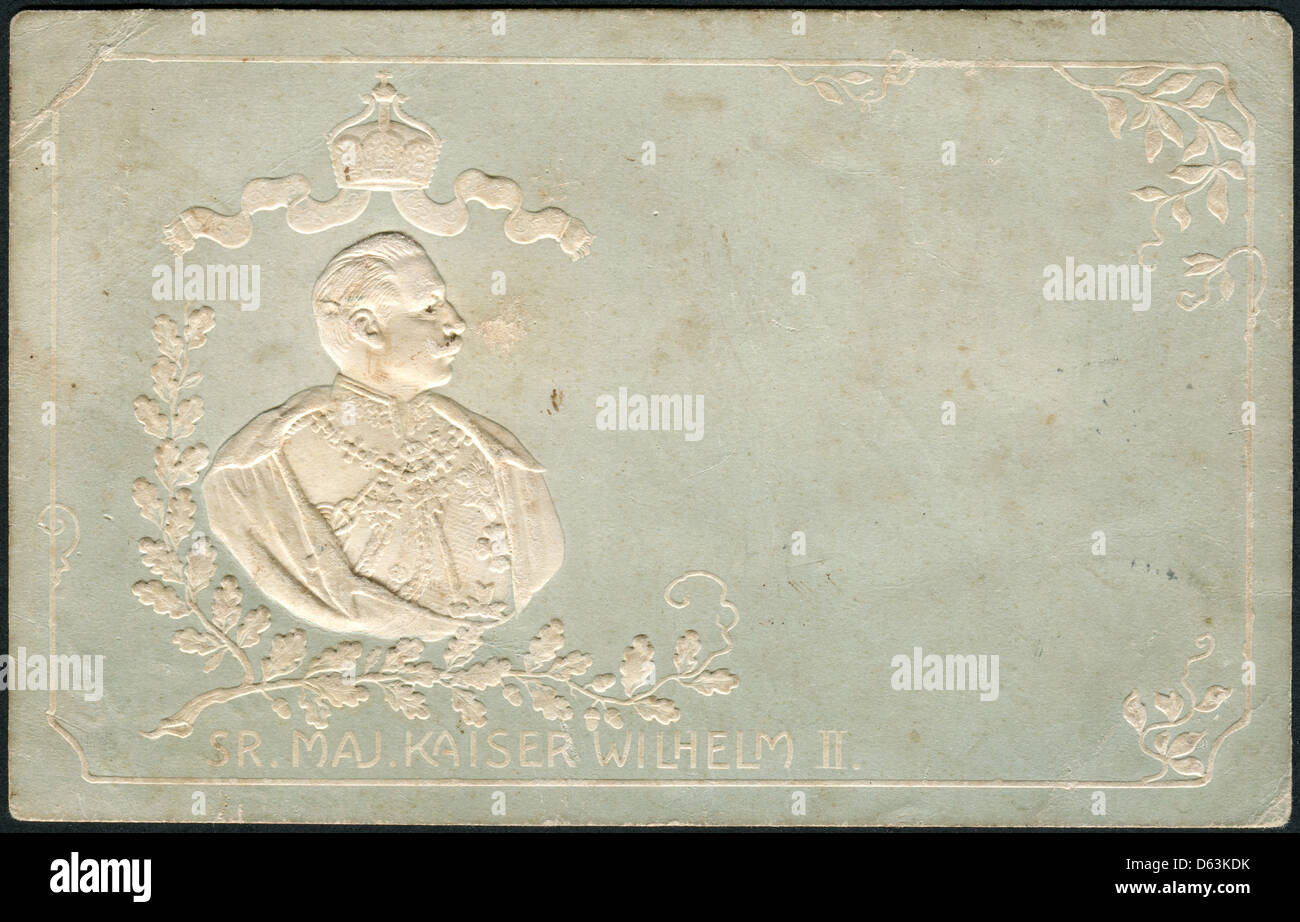 Old German postcard of 1907. Wilhelm II, German Emperor Stock Photo - Alamy