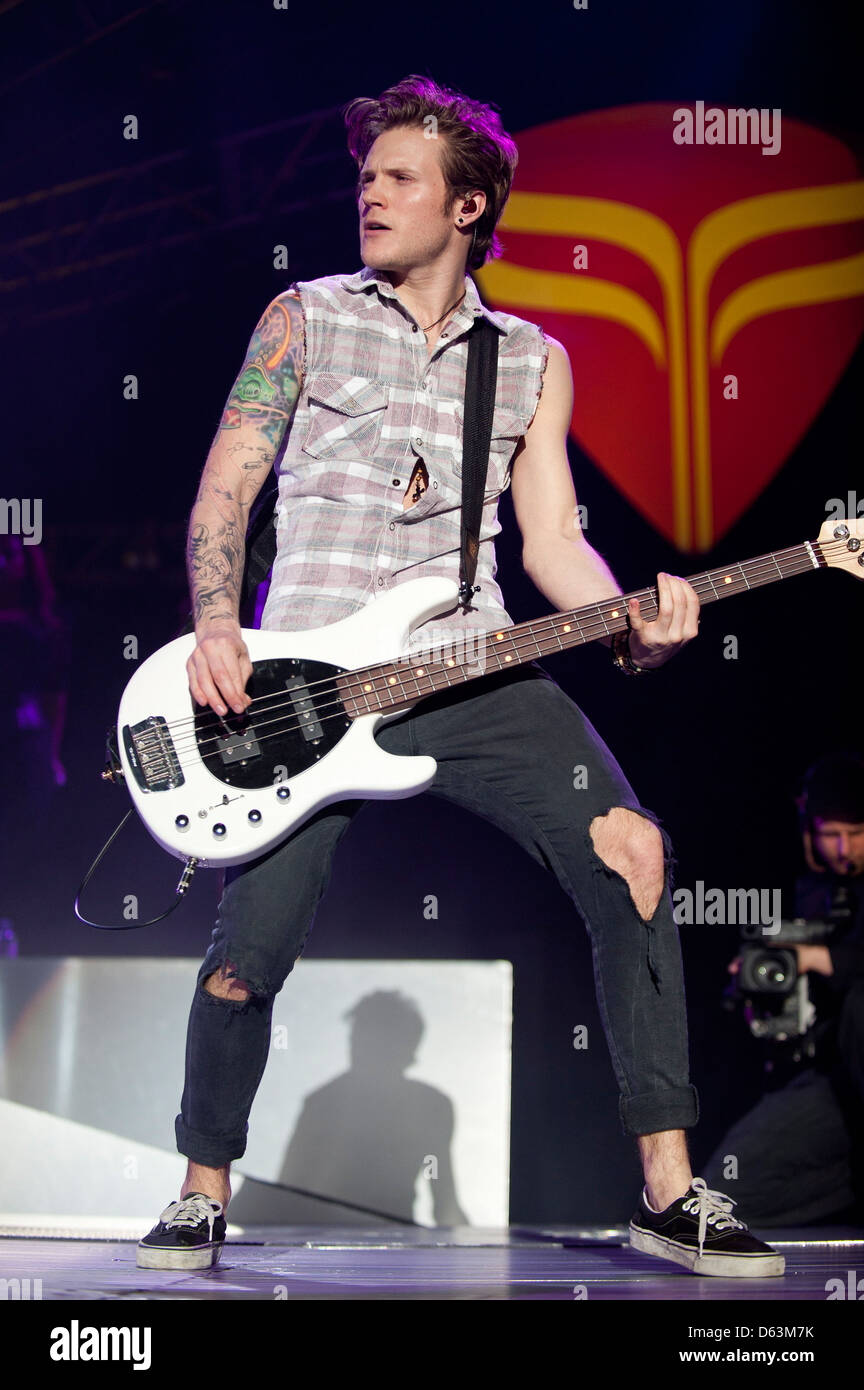Dougie Poynter McFly performing live at Wembley Arena London, England ...