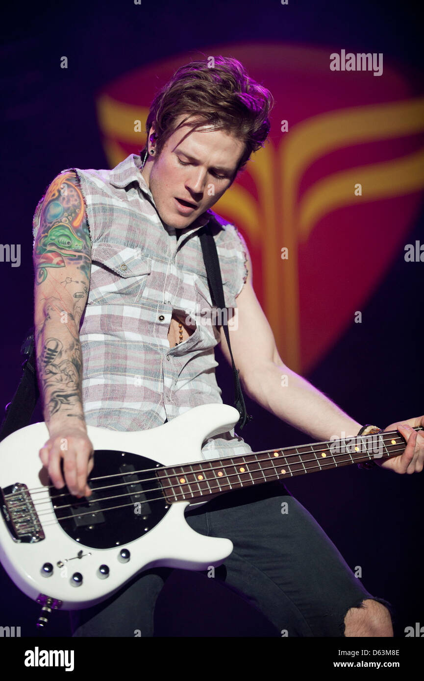 Dougie Poynter McFly performing live at Wembley Arena London, England ...