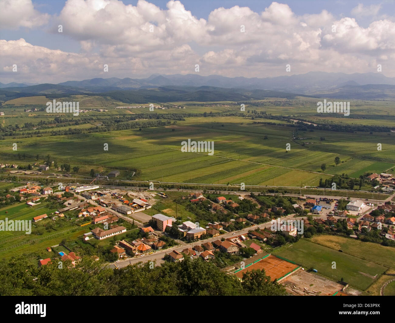 europe, romania, transylvania, deva, panoramic view from the castle ...