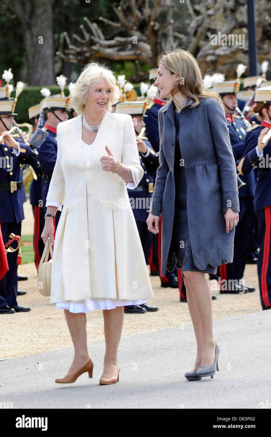 Princess Letizia, the Princess of Asturias greets Camilla, Duchess of ...