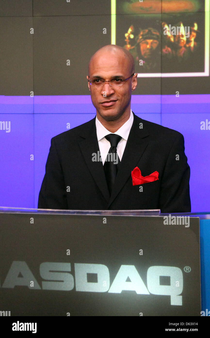 Thom Scott II The cast of 'Black Angels Over Tuskegee' ring the opening bell the NASDAQ ...