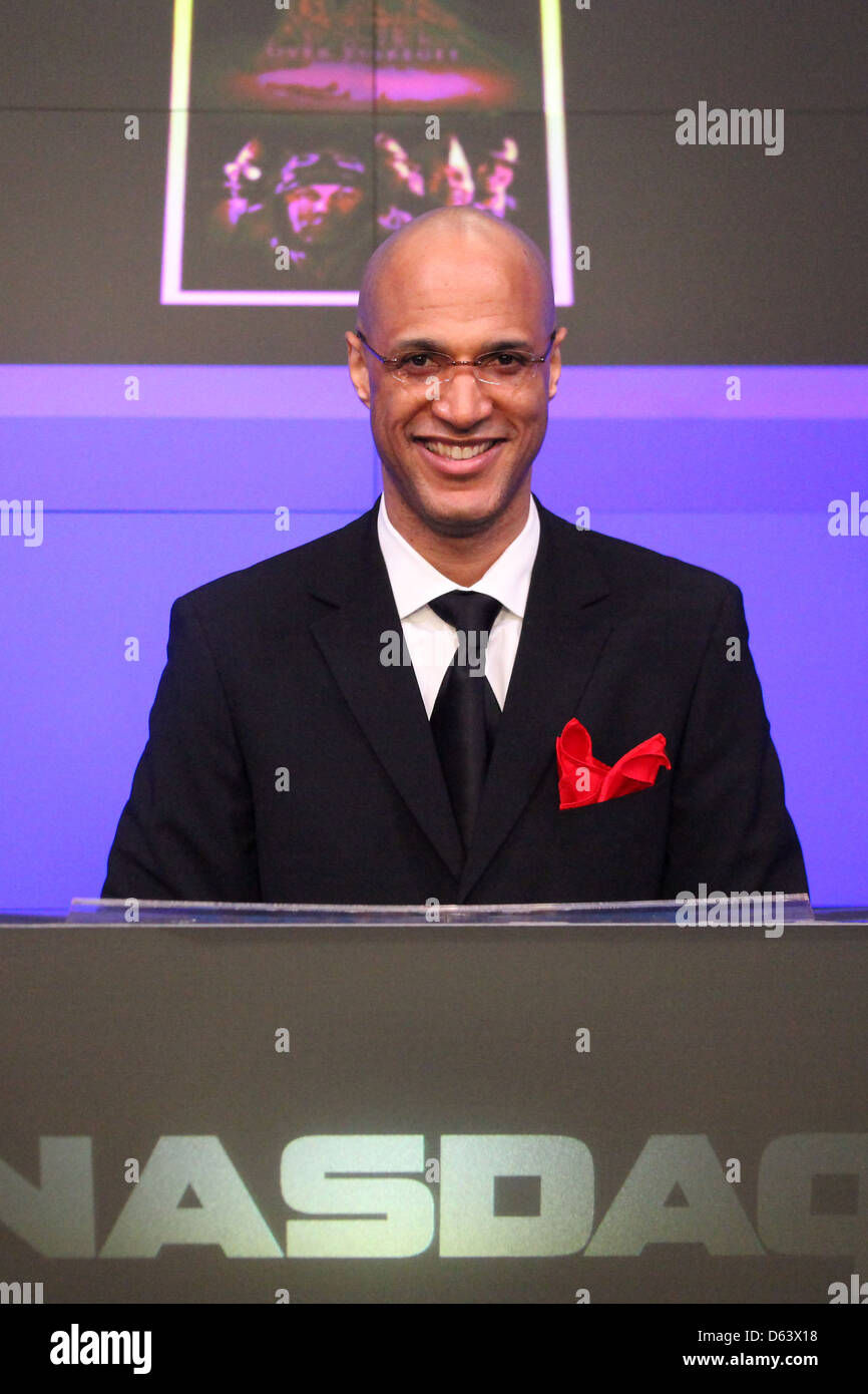 Thom Scott II The cast of 'Black Angels Over Tuskegee' ring the opening bell at the NASDAQ ...