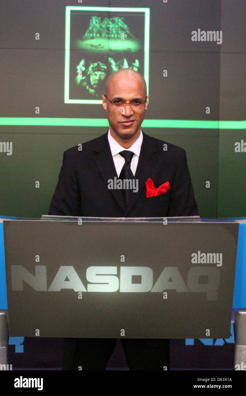 Thom Scott II The cast of 'Black Angels Over Tuskegee' ring the opening bell at the NASDAQ ...