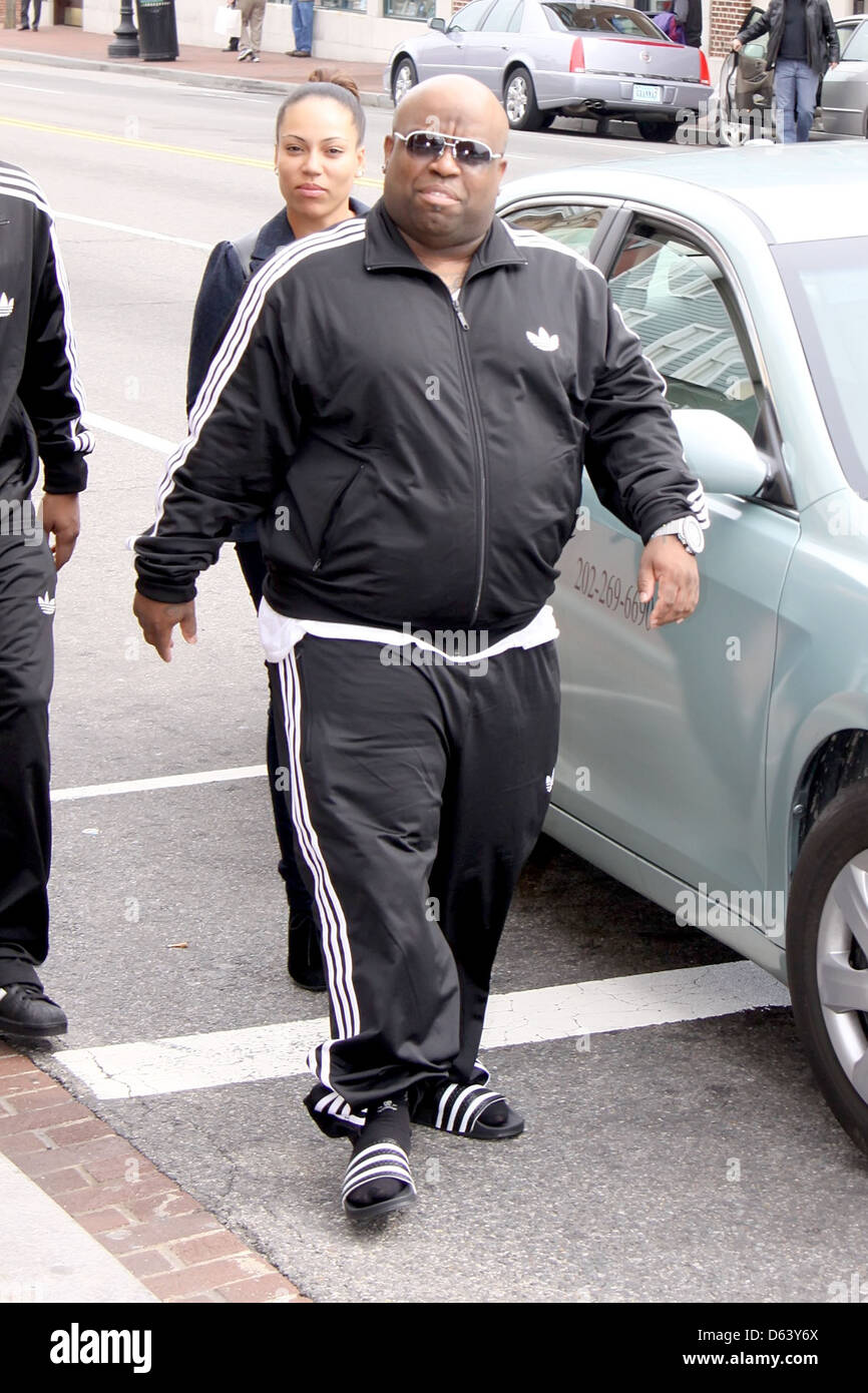 Cee Lo Green wearing an Adidas tracksuit while out shopping with ...