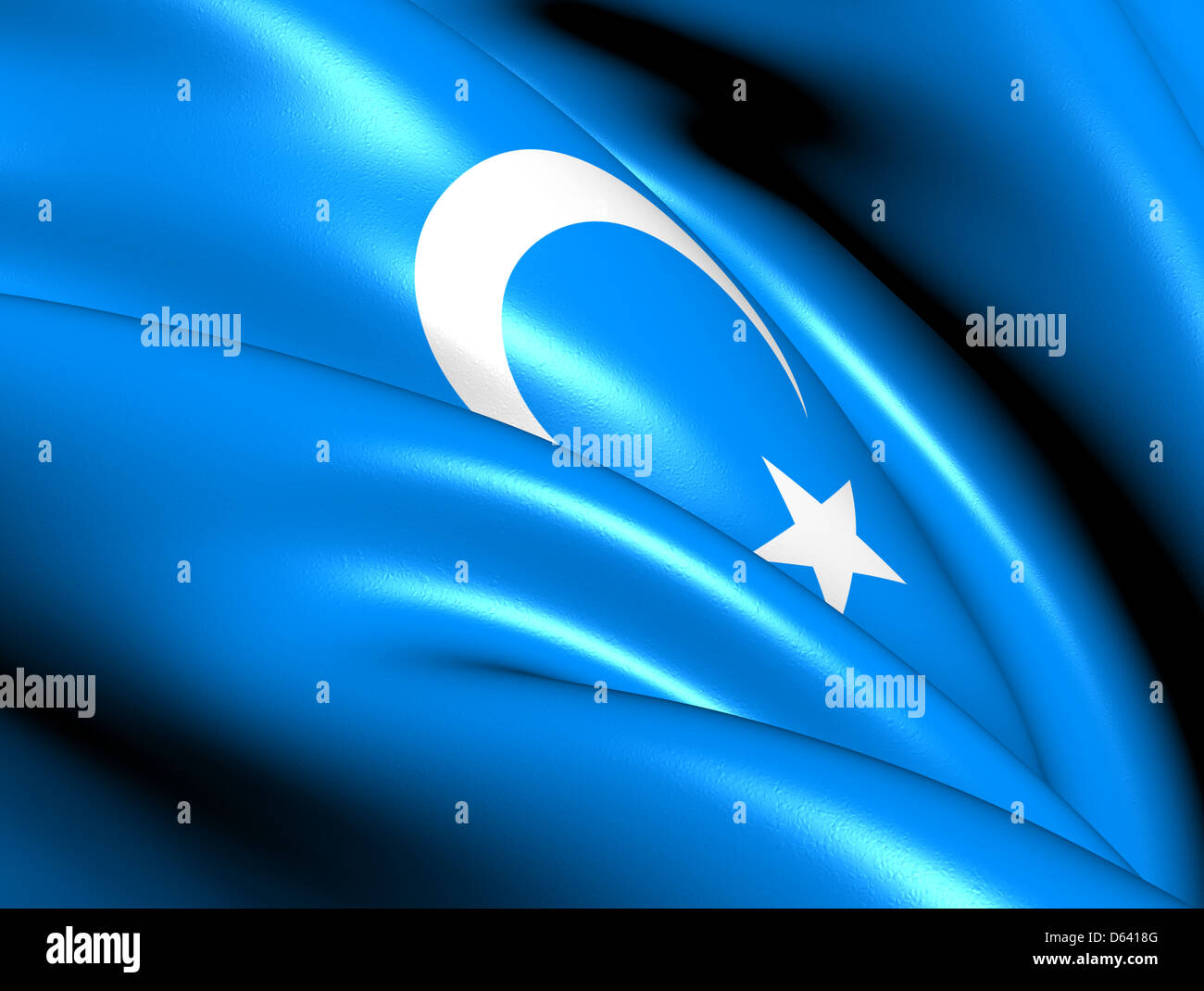 Flag of East Turkestan. Close Up Stock Photo - Alamy