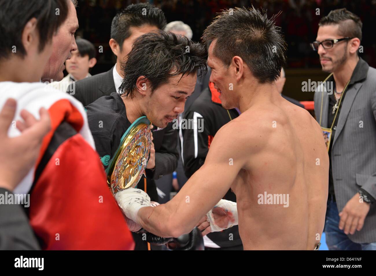 (L-R) Shinsuke Yamanaka (JPN), Malcolm Tunacao (PHI), APRIL 8, 2013 ...