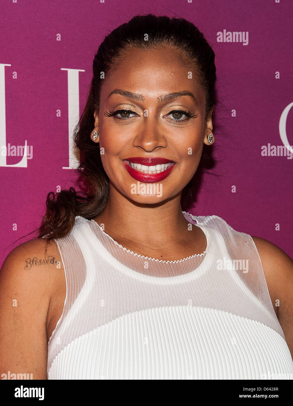 New York, USA. 10th April, 2013. Lala Anthony arrives at Elle Magazine ...
