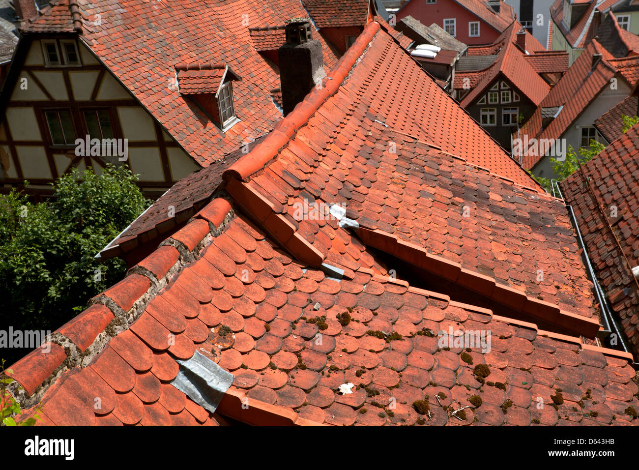 charming red roof of German houses Stock Photo - Alamy