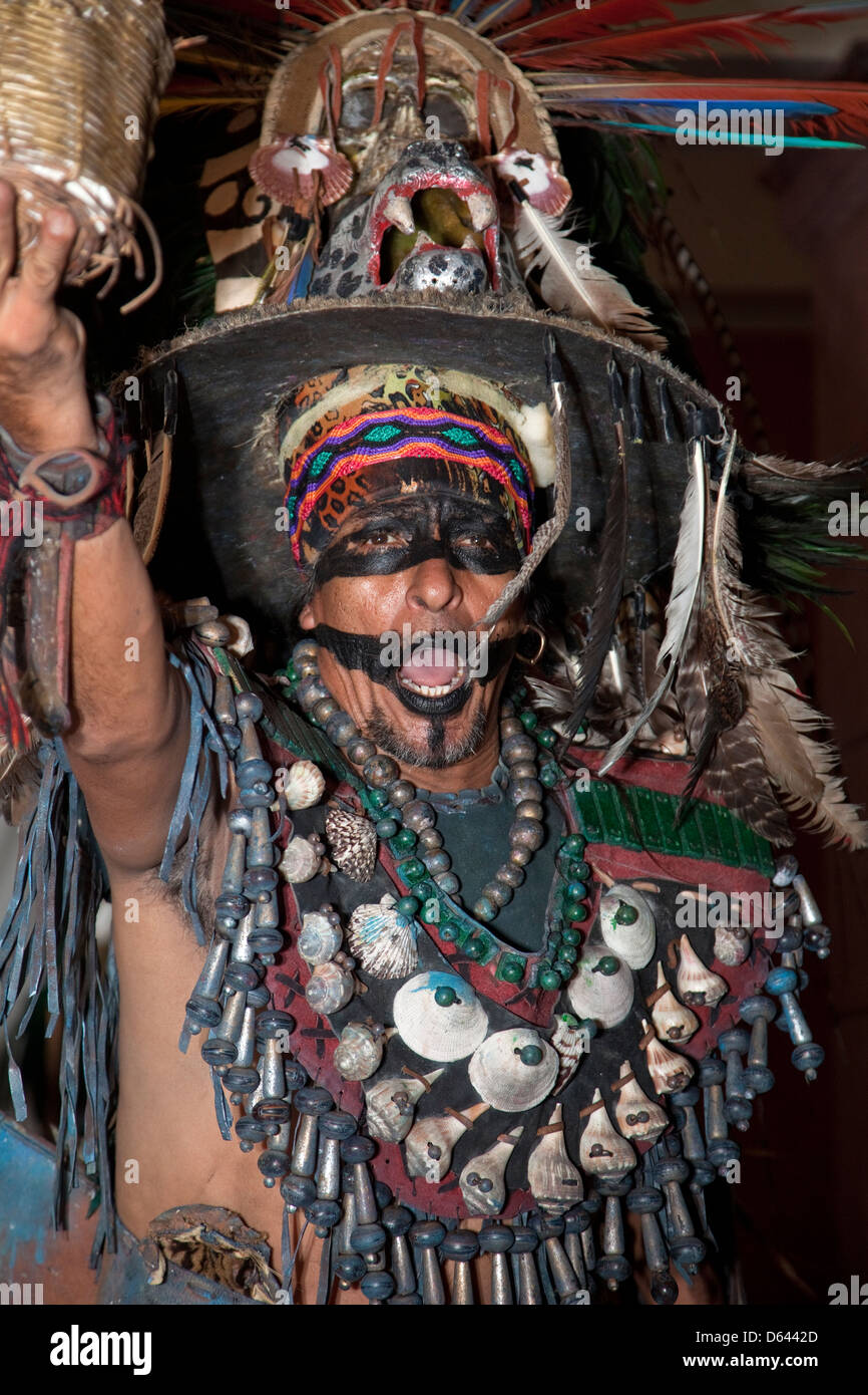 Mayan Dancer Representing Mythical Mayan Figure. Playa del Carmen ...