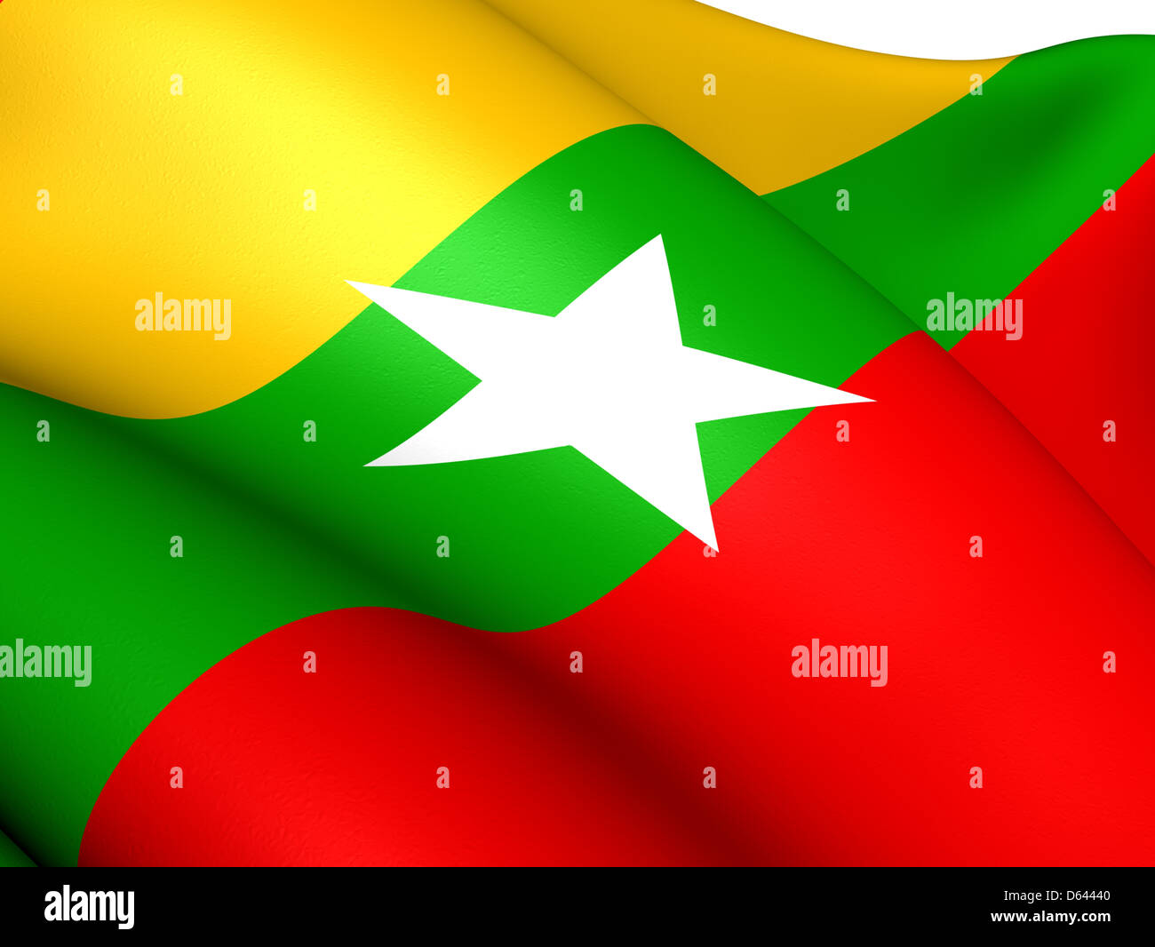Flag of Myanmar. Close Up Stock Photo - Alamy