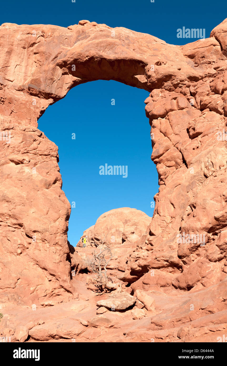 Utah, Arches National Park, Windows Trail, Turret Arch Stock Photo - Alamy