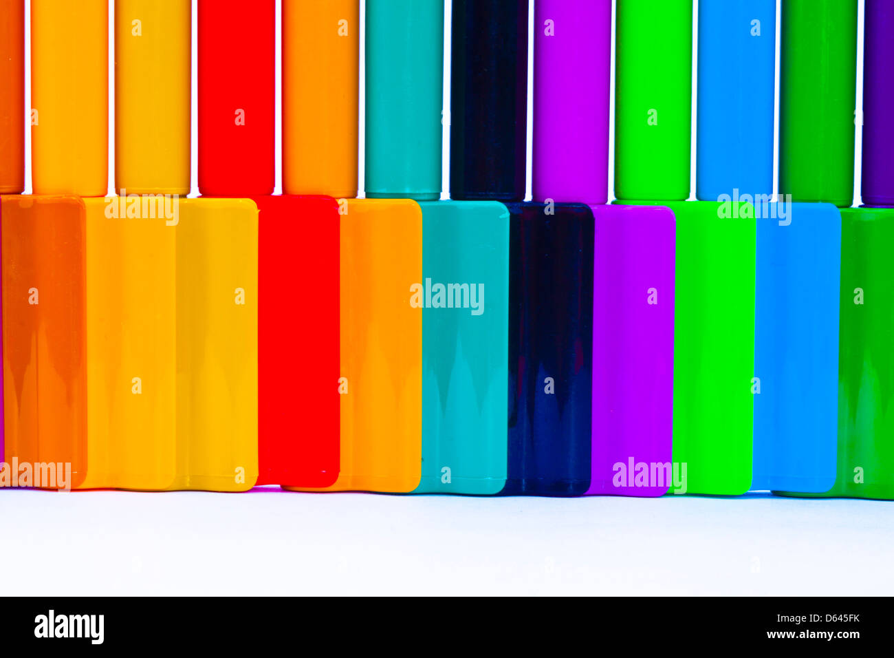 fence of Crayon and isolation background Stock Photo - Alamy