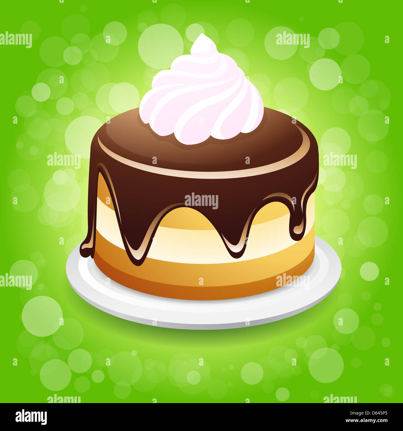 Yummy Cake on Green Background for Your Design Stock Photo - Alamy