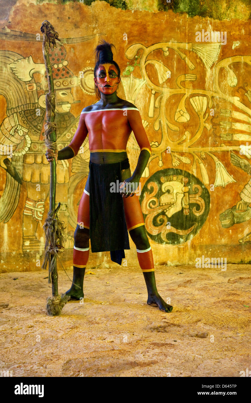 Mayan Dancer Representing a Rattle Snake or Coral Snake. Xcaret ...