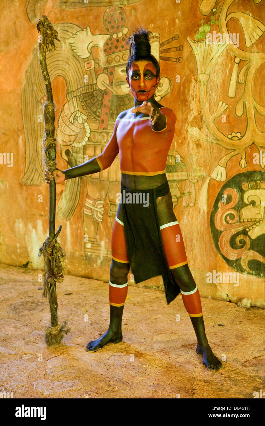Mayan Dancer Representing a Rattle Snake or Coral Snake. Xcaret ...