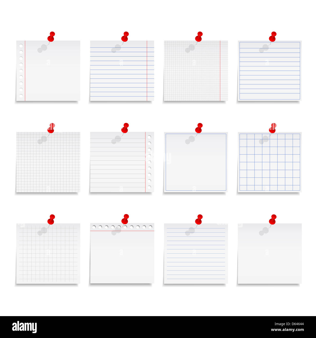 Paper note with push pins Stock Photo - Alamy