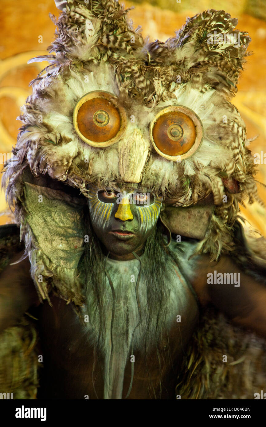 Mayan Dancer Representing an Owl, Symbol of Death in Mayan Mythology ...