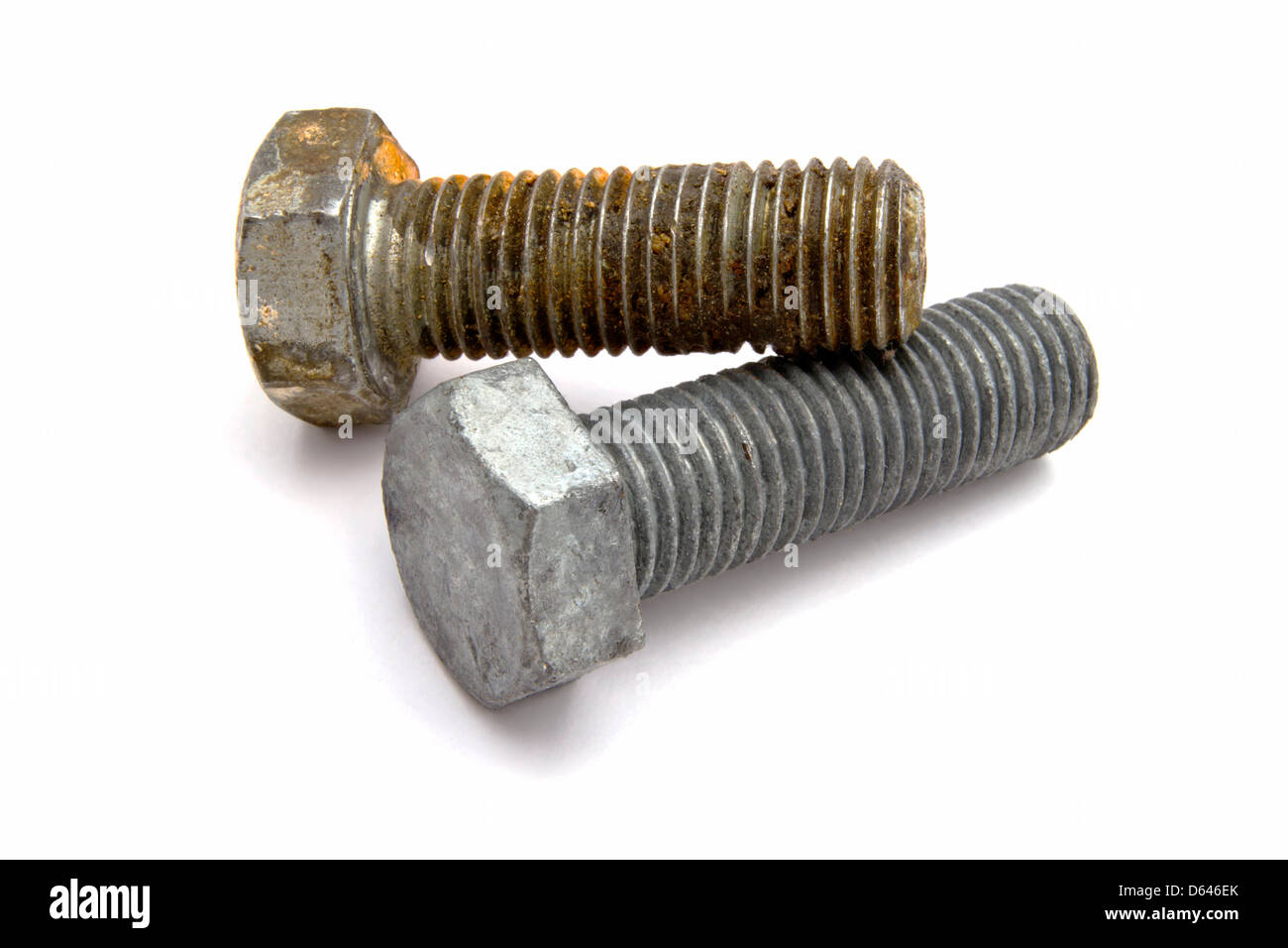 Bolts closeup on white background Stock Photo - Alamy