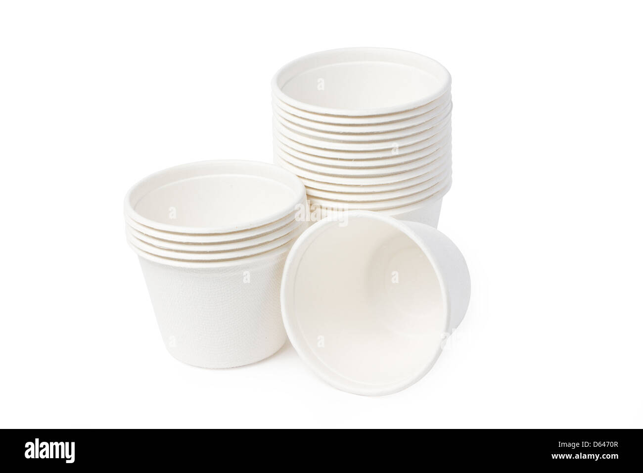 Biodegradable Bowls Stack Isolated On White Background Stock Photo - Alamy