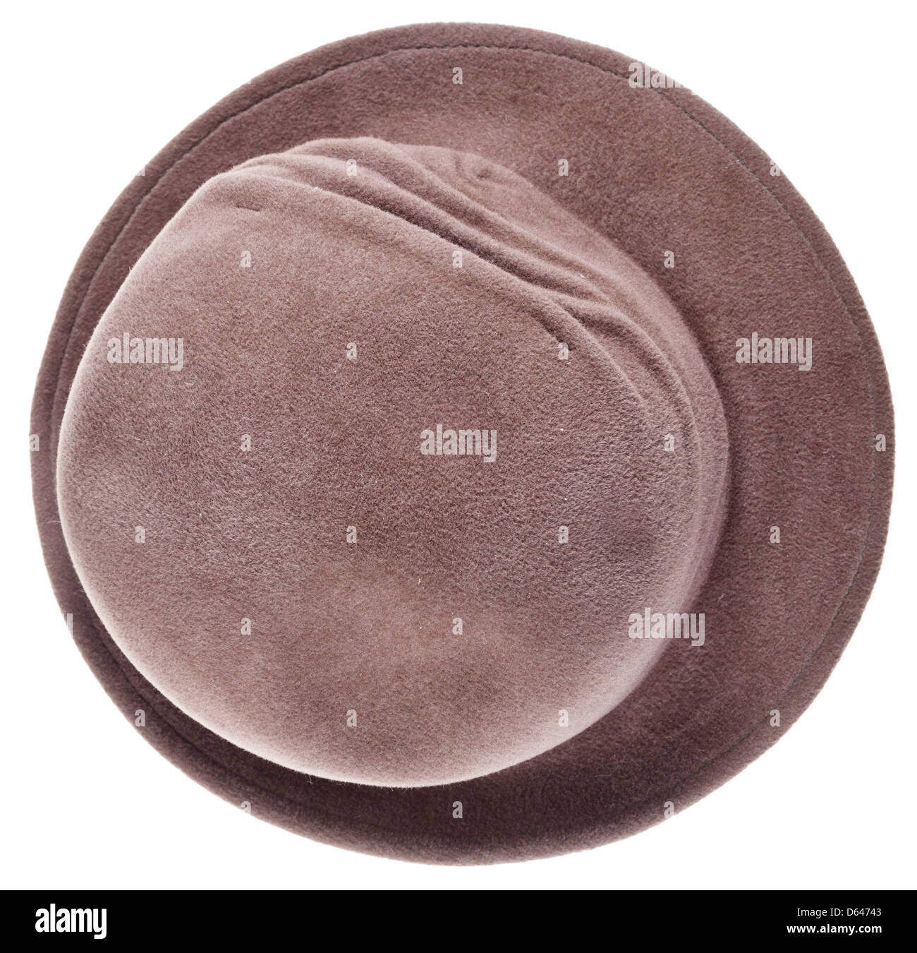 top view of women felt bowler hat isolated on white background Stock ...