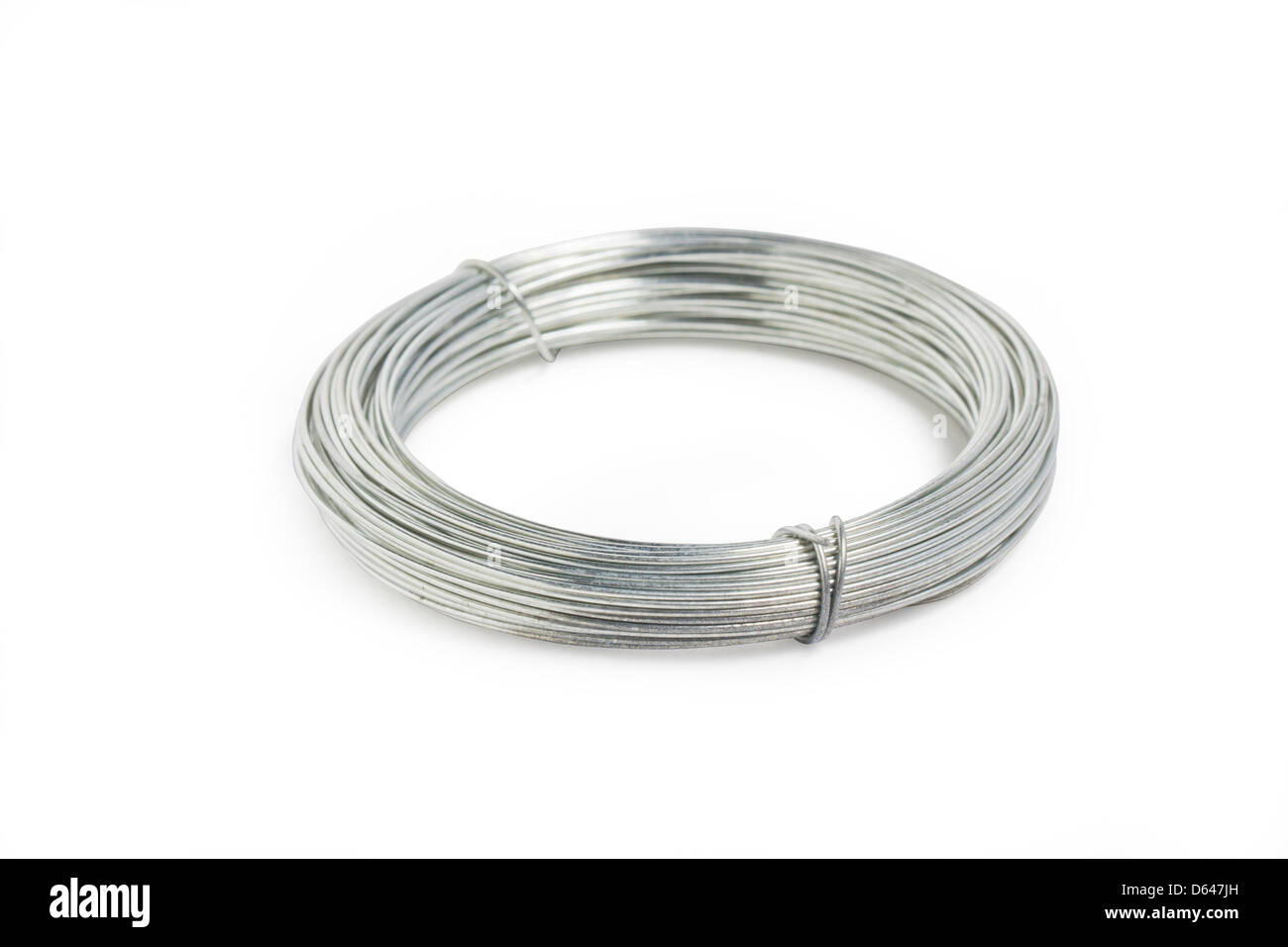 Row Of Metal Wire Isolated On White Background Stock Photo - Alamy