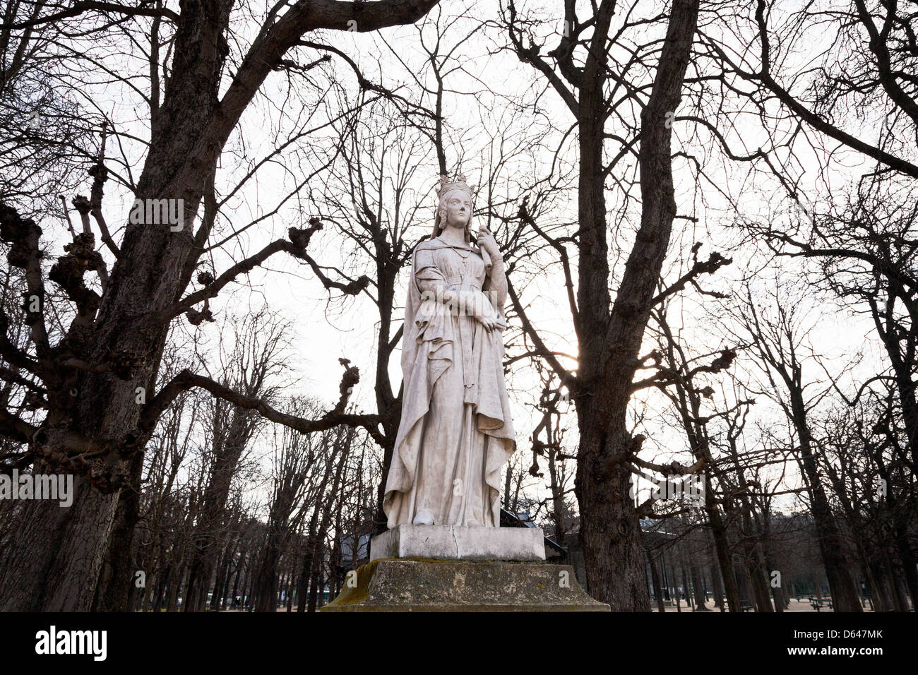 Statue of Saint Balthild at Luxembourg Garden, Paris Stock Photo - Alamy