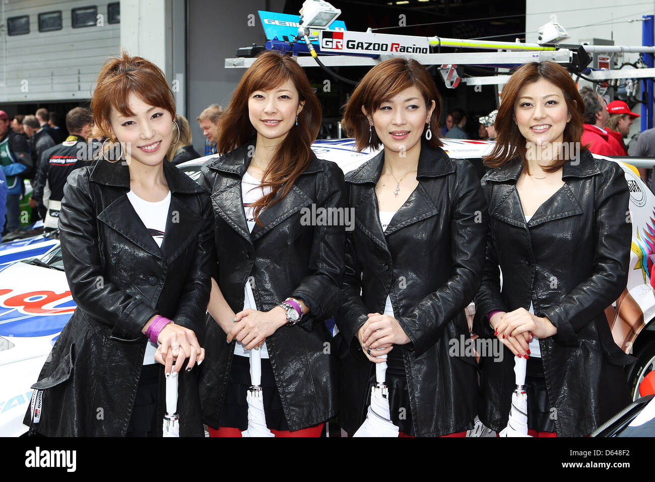 The Grid Girls of Team Gazoo pose during the 24h car race which takes ...