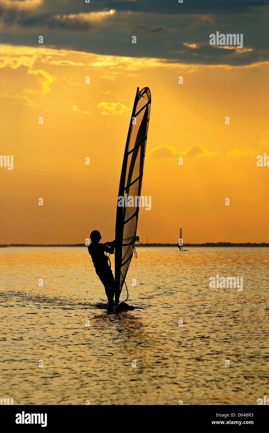 Windsurfer evening hi-res stock photography and images - Alamy