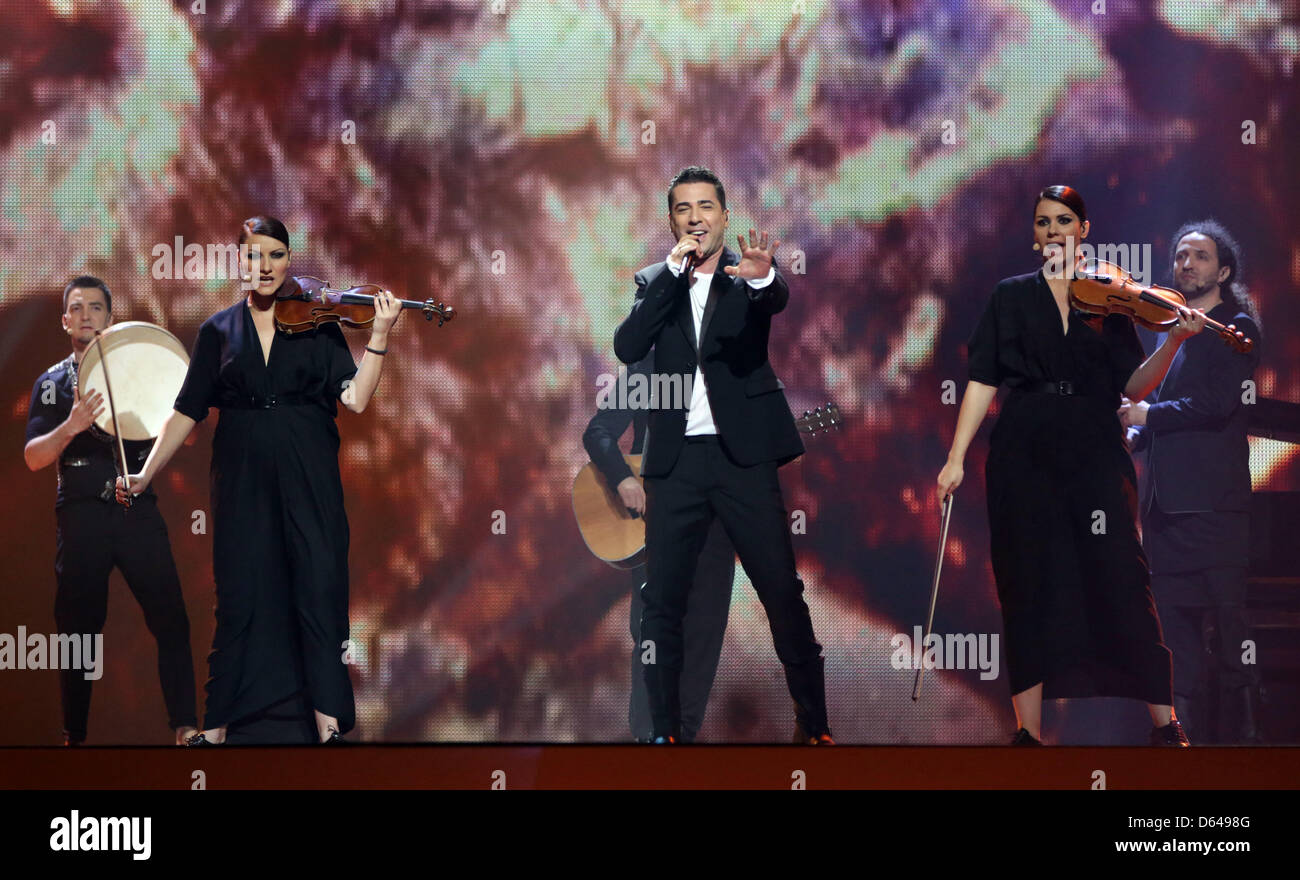 Zeljko Joksimovic representing Serbia performs during the 1st rehearsal ...