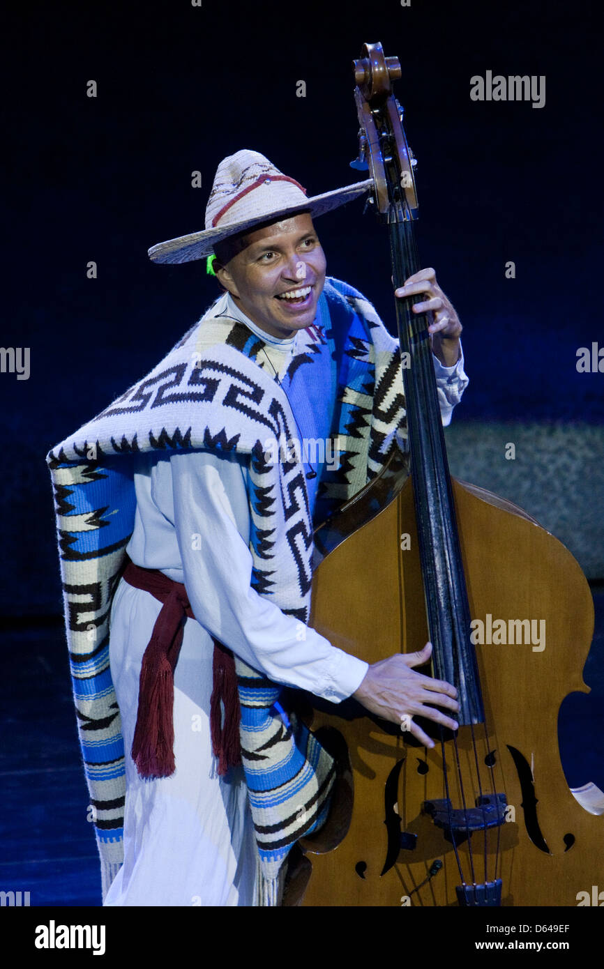 Base Violin Player in Performance of "Mexico Espectacular", Xcaret ...
