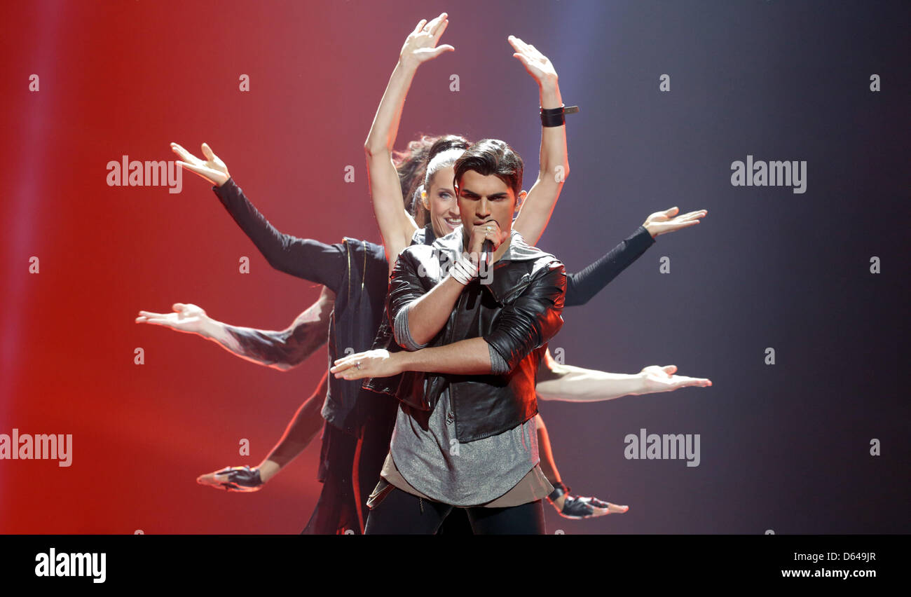 Tooji representing Norway performs during the 1st rehearsal for the 2nd ...