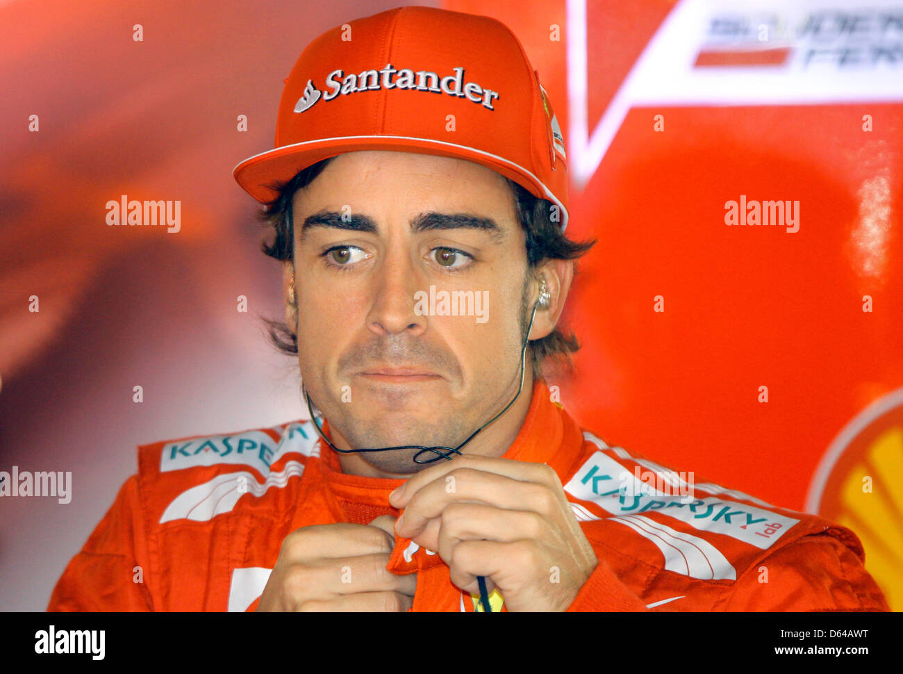 Spanish Formula One driver Fernando Alonso of Ferrari prepares for the ...