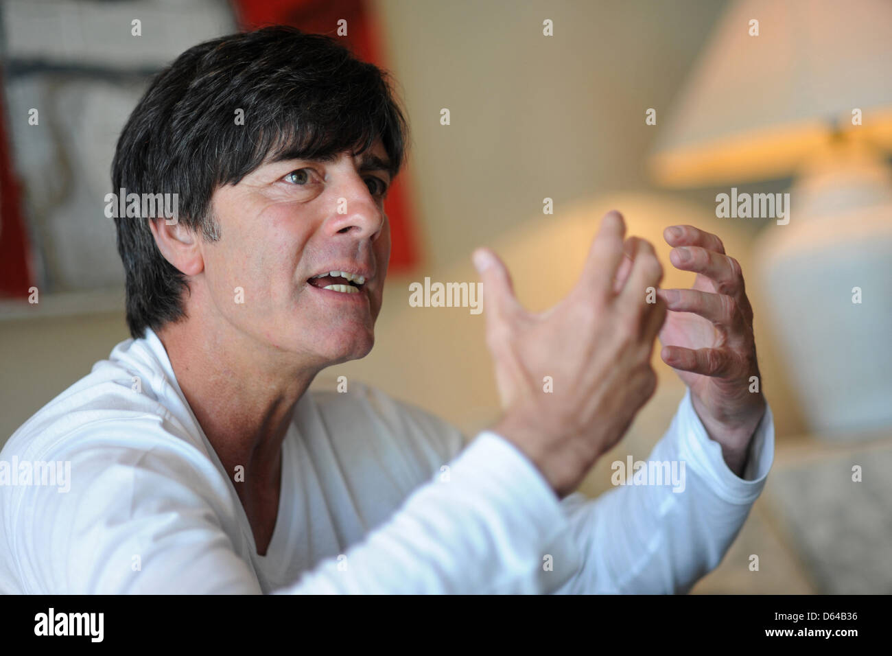 German national soccer coach Joachim Loew gives an interview to German ...