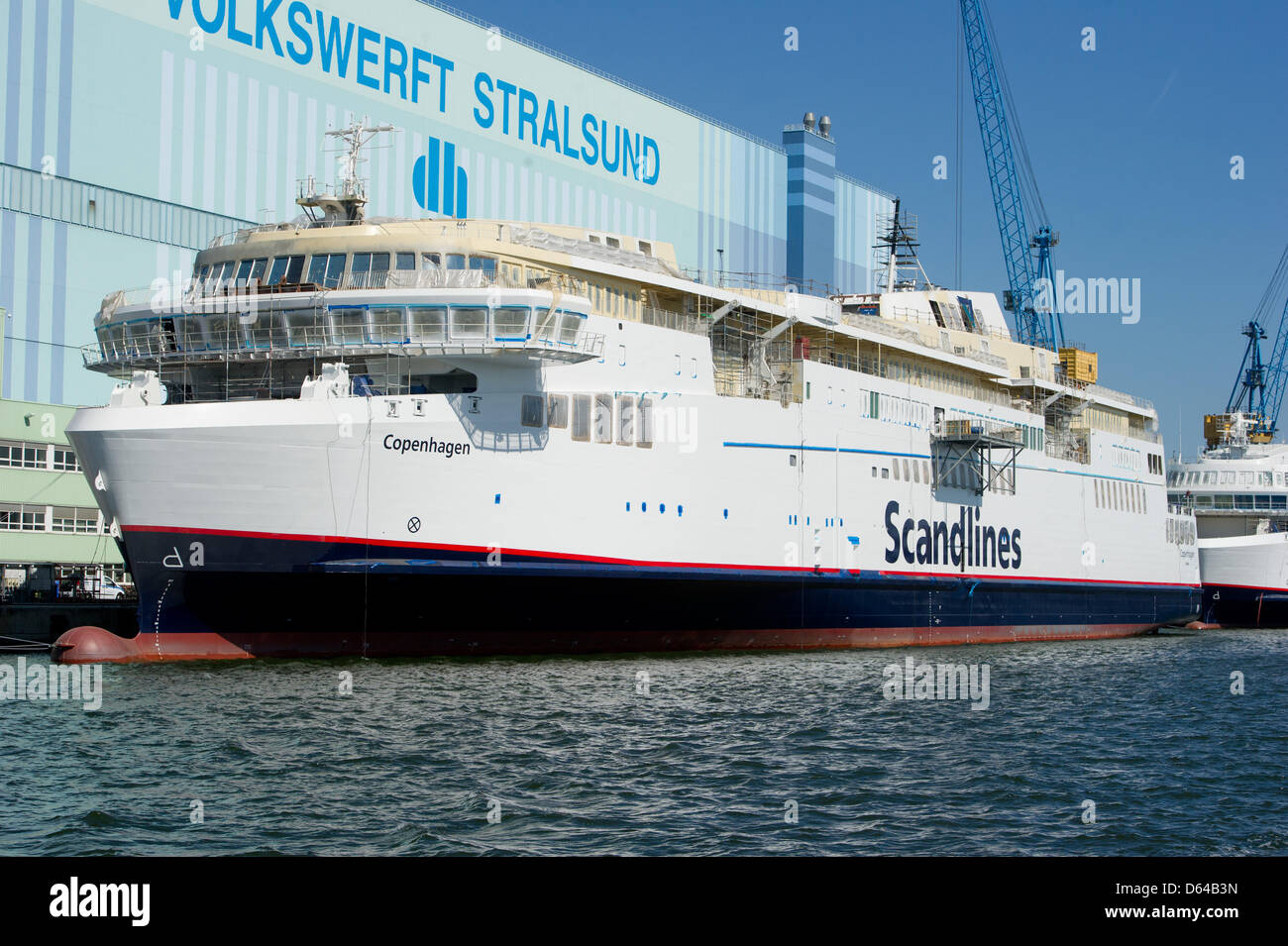 The new ferries 'Copenhagen' (L) and 'Berlin' of German-Danish ferry ...