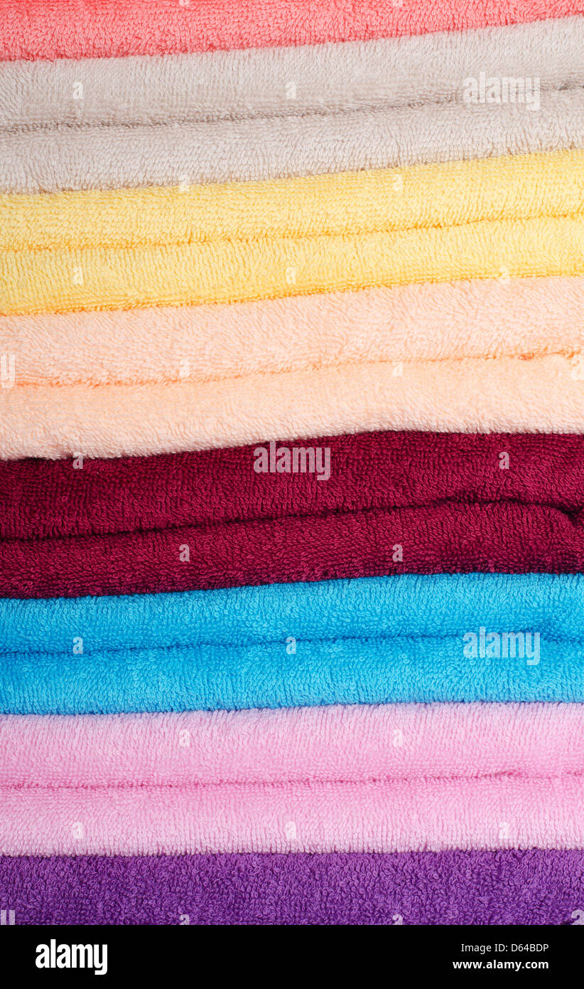 The combined color towels Stock Photo - Alamy
