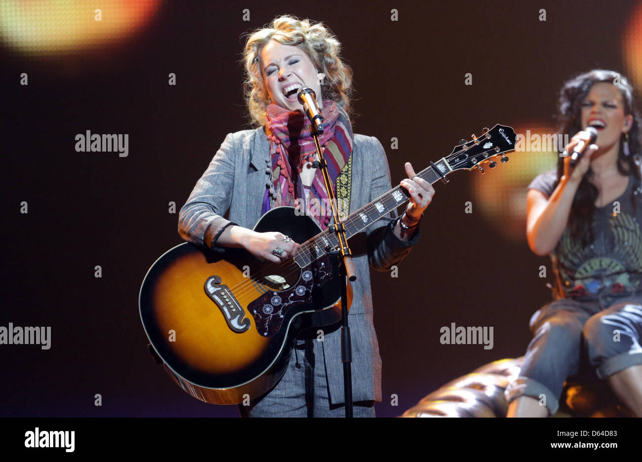 Soluna Samay (L) representing Denmark performs during the 1st rehearsal ...