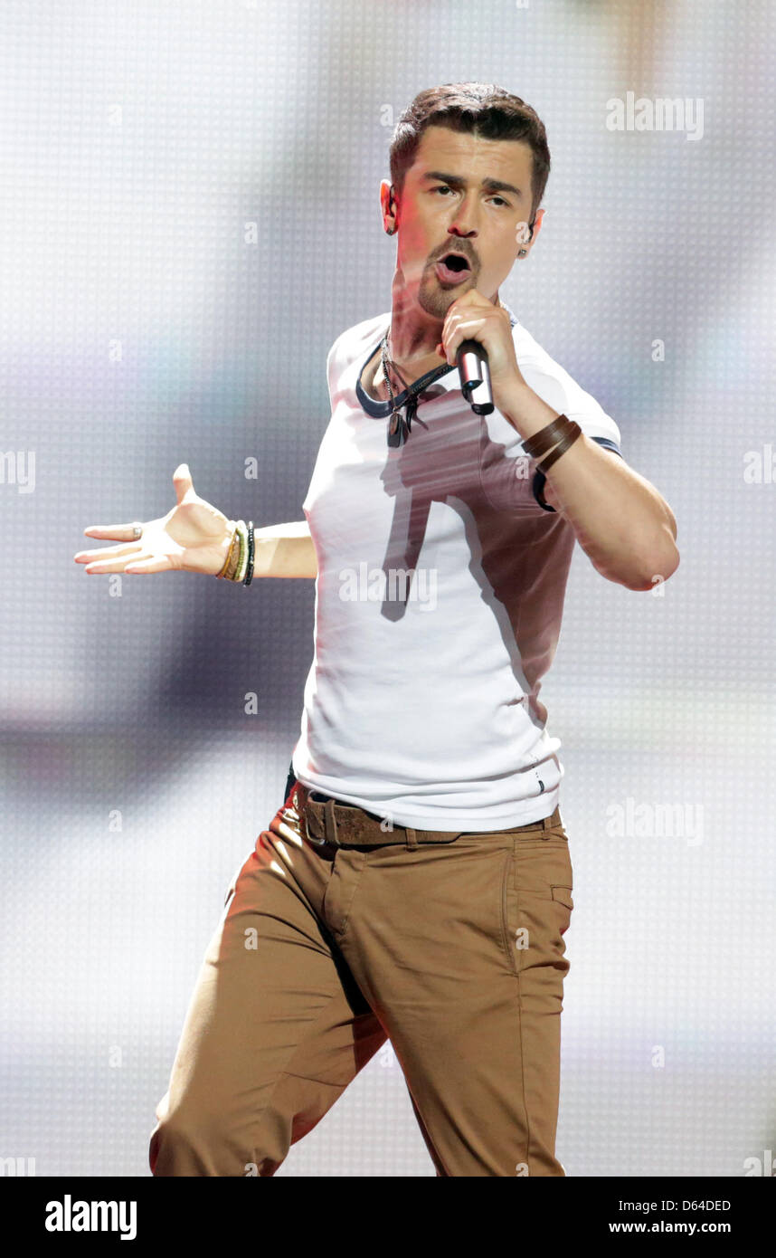 Pasha Parfeny representing Moldova performs during the 1st rehearsal ...