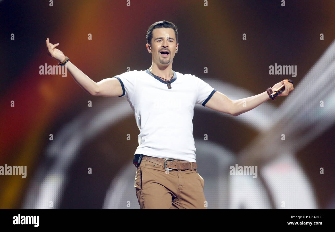 Pasha Parfeny representing Moldova performs during the 1st rehearsal ...