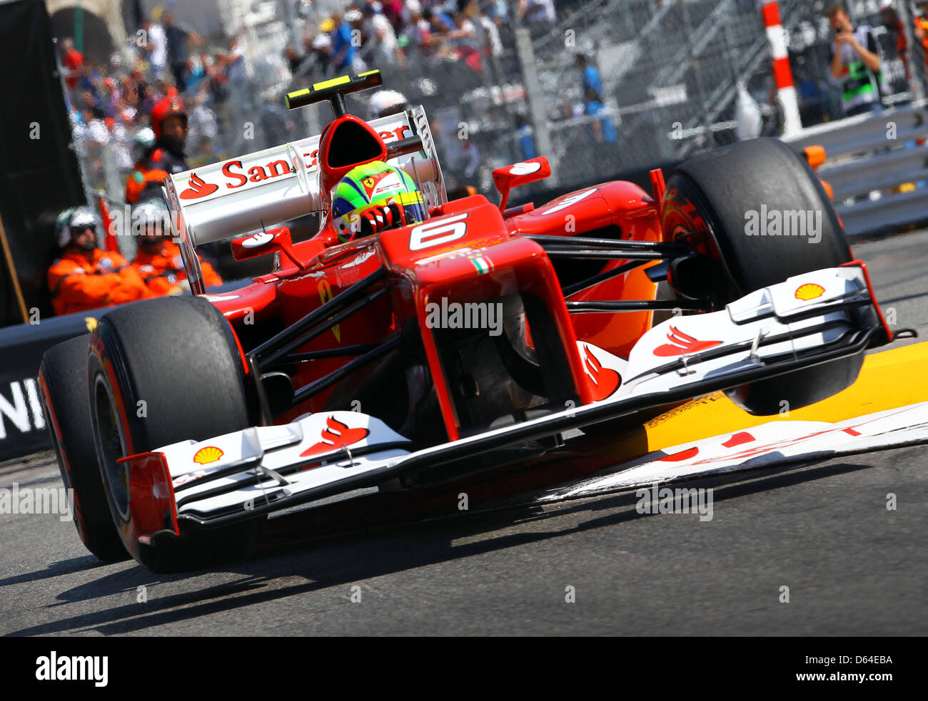 Brazilian Formula One driver Felipe Massa of Ferrari steers his car ...