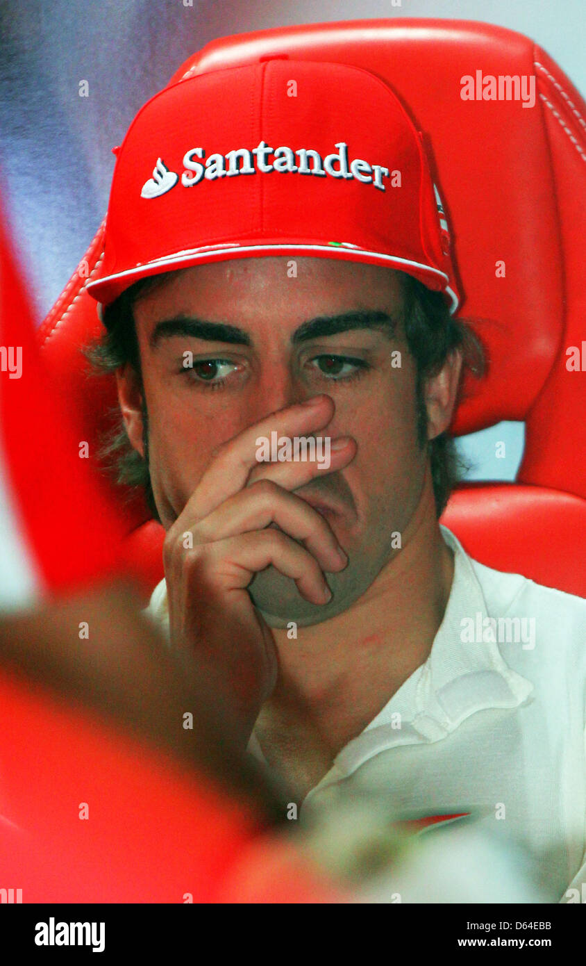 Spanish Formula One driver Fernando Alonso of Ferrari prepares for the ...