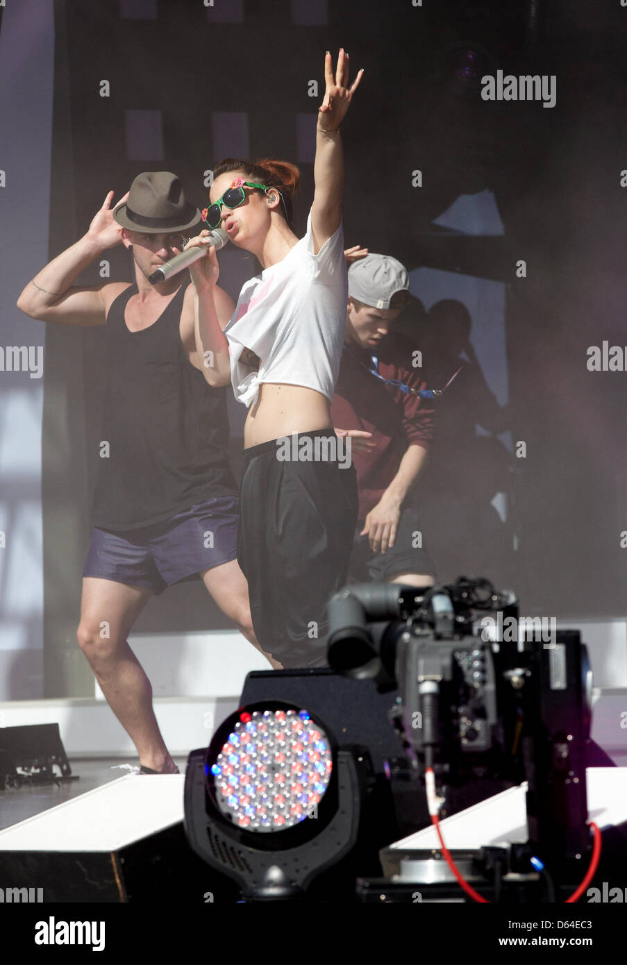 Danish singer Aura Dione is pictured during rehearsals for the show ...