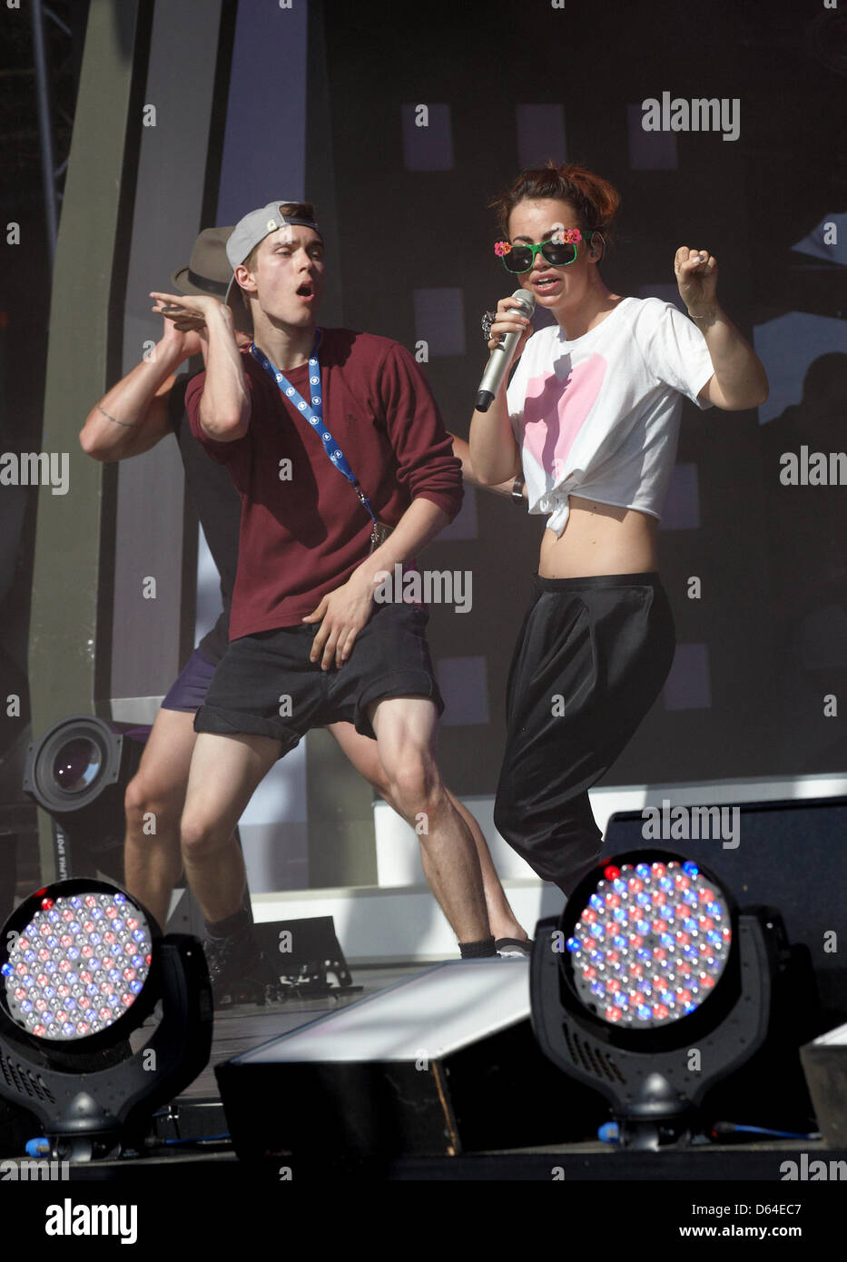 Danish singer Aura Dione is pictured during rehearsals for the show ...